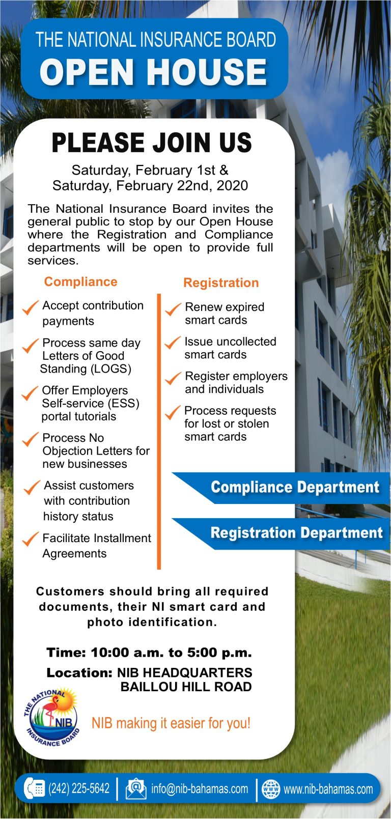 NIB Open House 2020 - National Insurance Board of The Bahamas