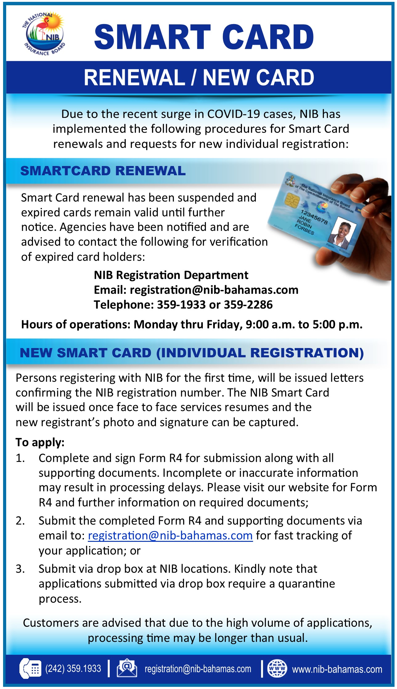 SMART CARD RENEWAL – NEW CARD - National Insurance Board of The Bahamas